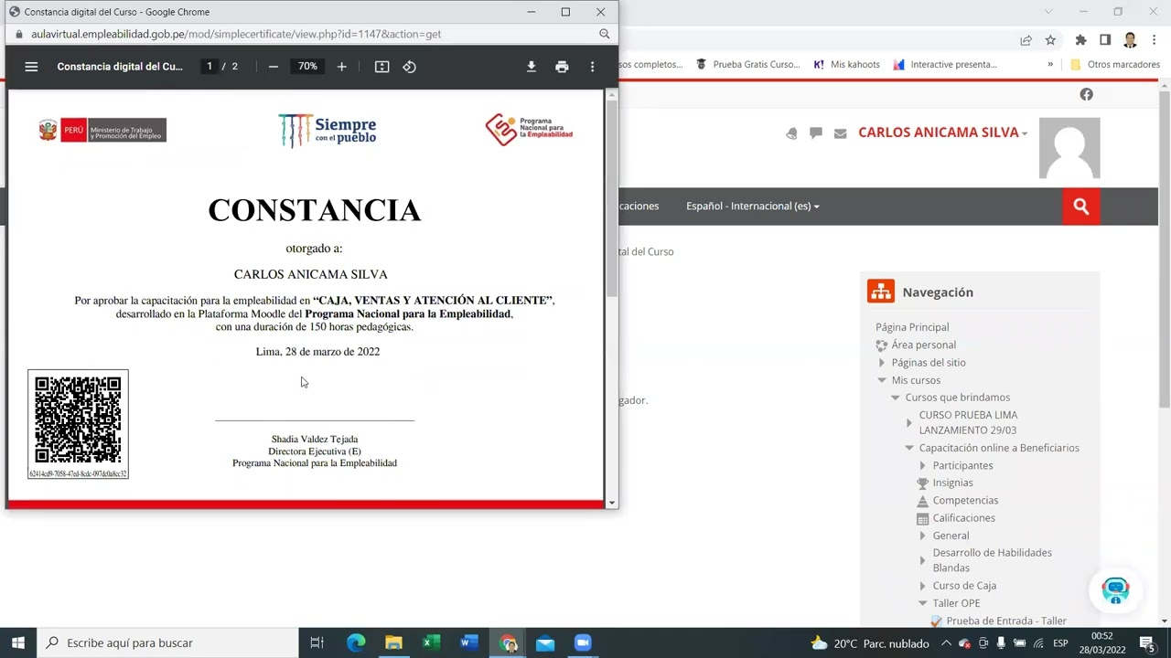 Video tutorial generación de constancia digital