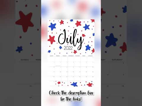 Free PRINTABLE calendars for JULY 2022! #shorts