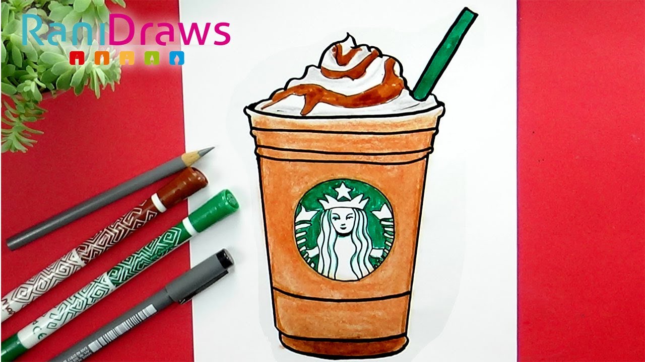 How to draw a STARBUCKS COFFEE - Step by step