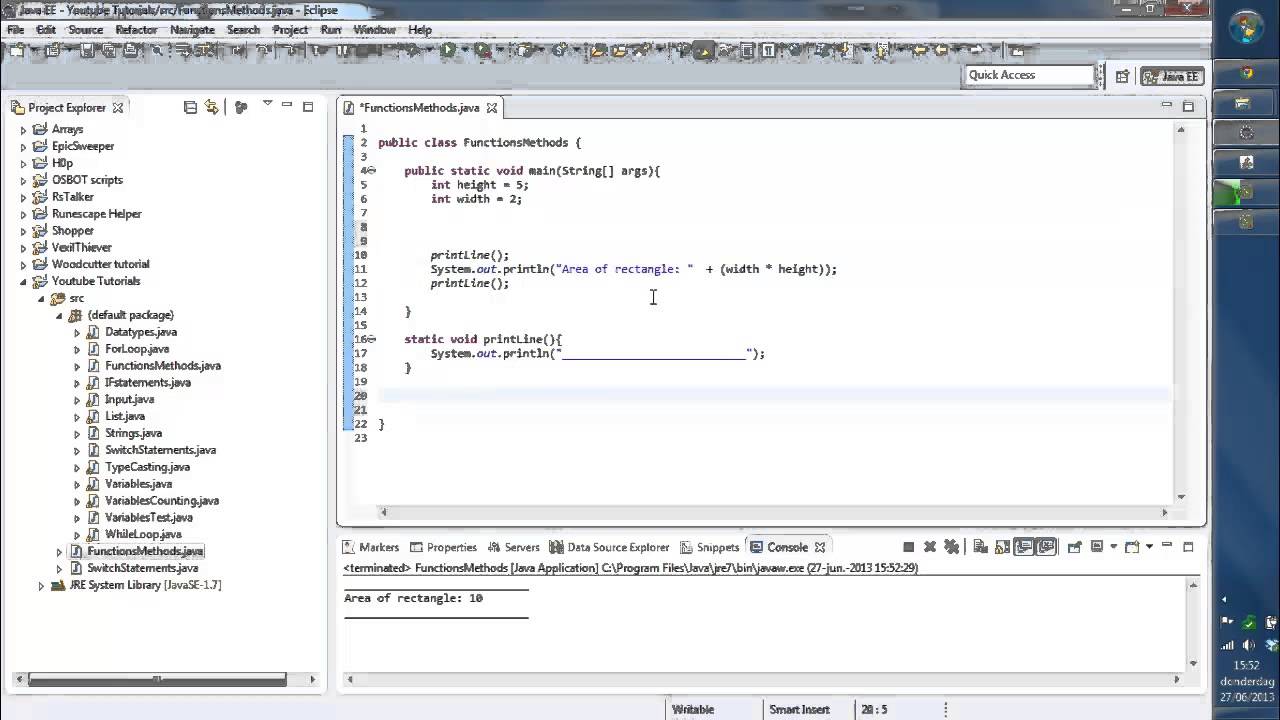 Java Programming tutorial 13 - Functions Methods Procedures