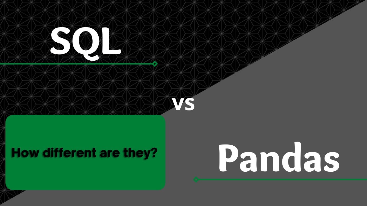 Pandas(Python) for SQL Developers - Data Science