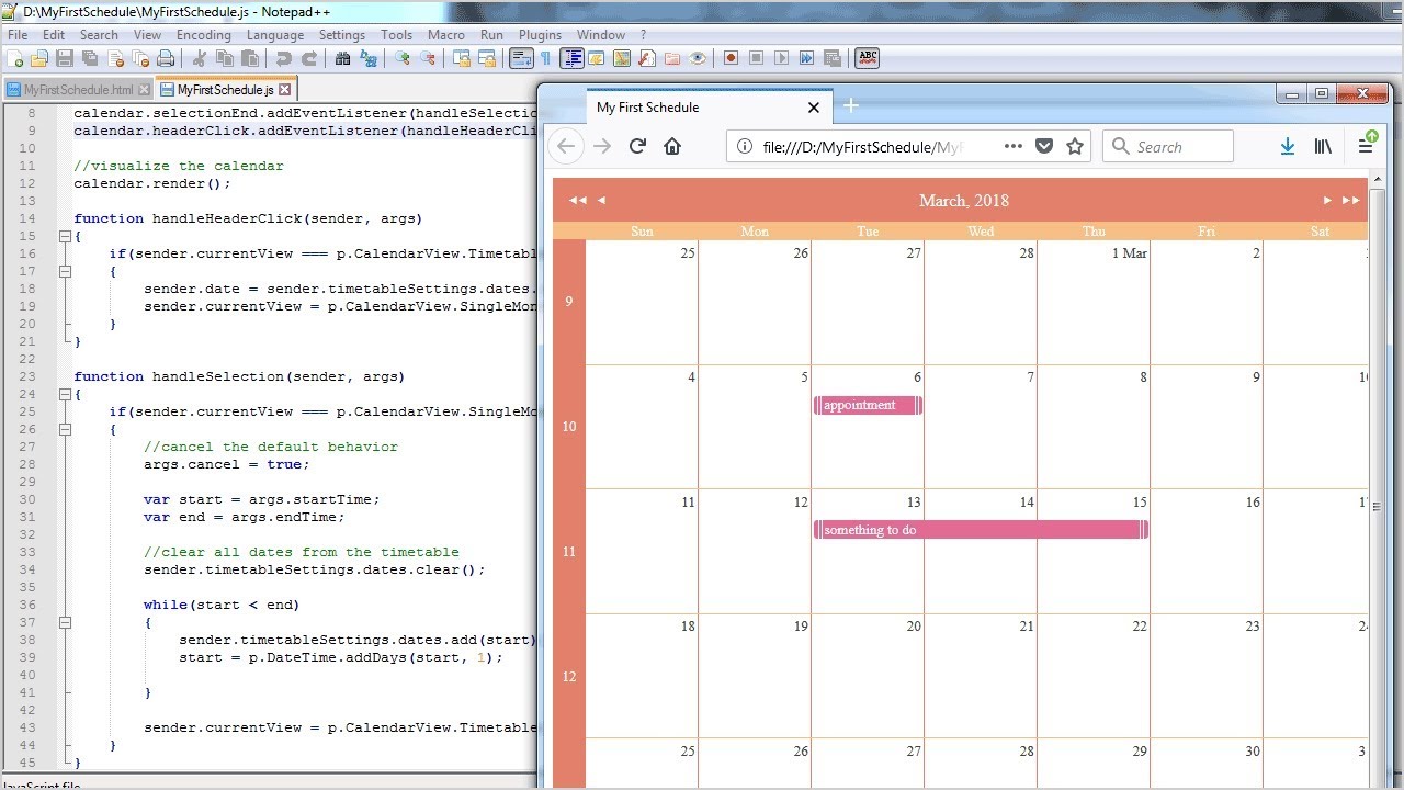 Your First Interactive Schedule in JavaScript