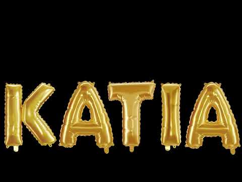 Katia - animation: Personal Name animation, black screen effect, balloon letters