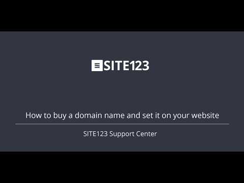 SITE123 - How to buy a domain name and set it on your website