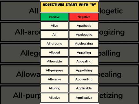 "Adjective Start with A" #learnenglish #shorts #viral