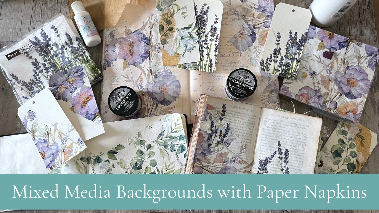 Mixed media backgrounds - starting with paper napkins