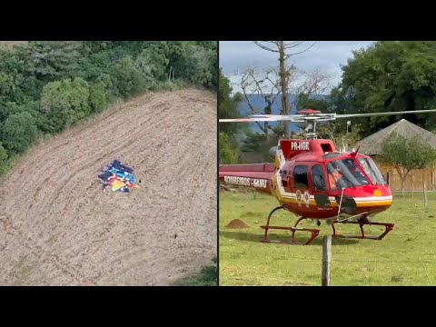 Remains of hot air balloon after deadly Brazil accident | AFP