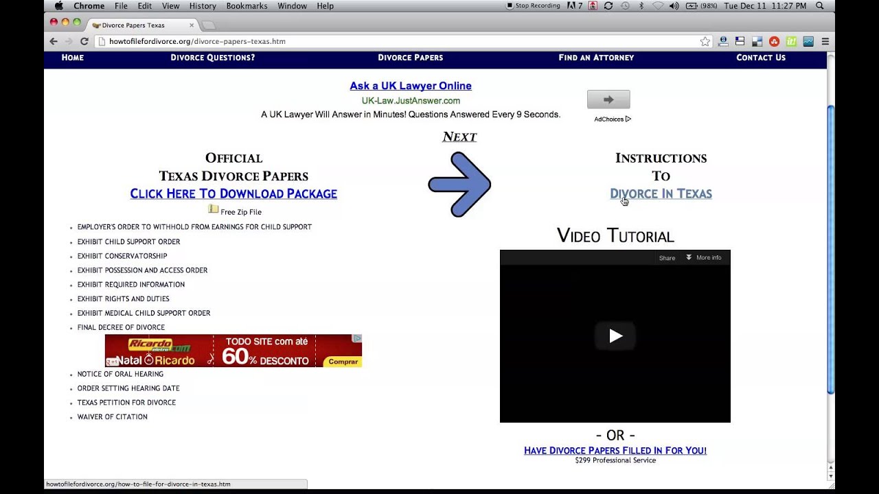 Free Texas Divorce Papers and Forms