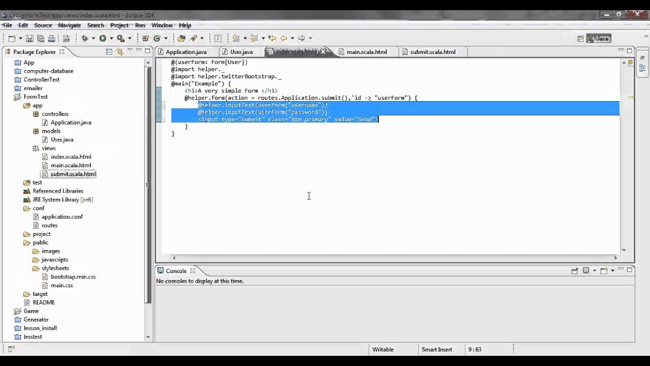 Play! Framework 2.0 Tutorial Simple Form