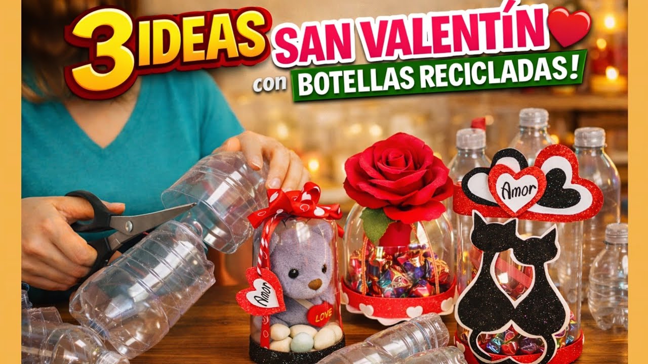 MAKE, GIVE, OR SELL 💰 3 IDEAS for VALENTINE'S DAY 💝 with PLASTIC BOTTLES ♻️ Easy and Economical 👌