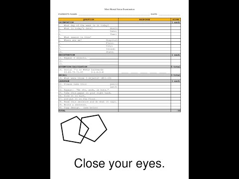 Mental Status Screening Tests: MMSE