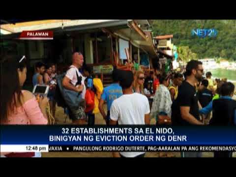 DENR issues eviction order to 32 business establishments in 2 barangays in El Nido