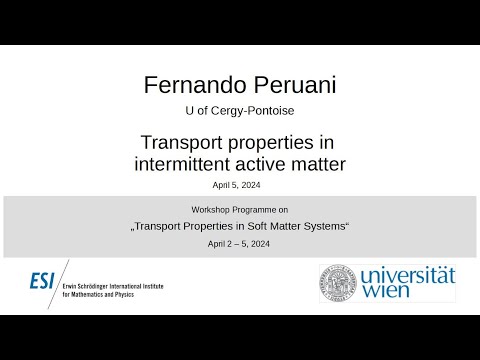 Fernando Peruani - Transport properties in intermittent active matter