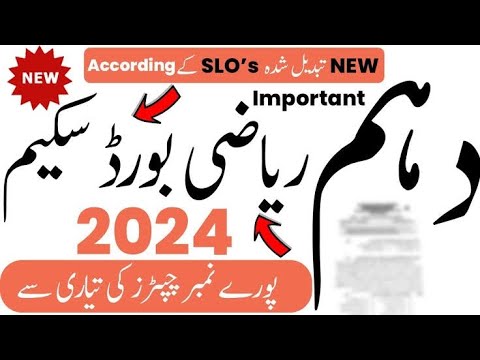 10th Class Math Pairing Scheme 2024 | Maths Scheme 10th Class 2024