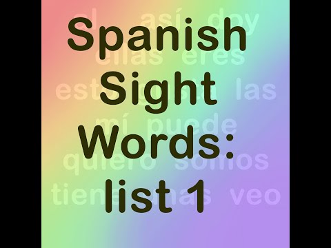 Spanish Sight Words part 1