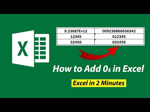 Add LEADING ZEROS Before Numbers in Excel | Excel Format Cell Number Starting With 0