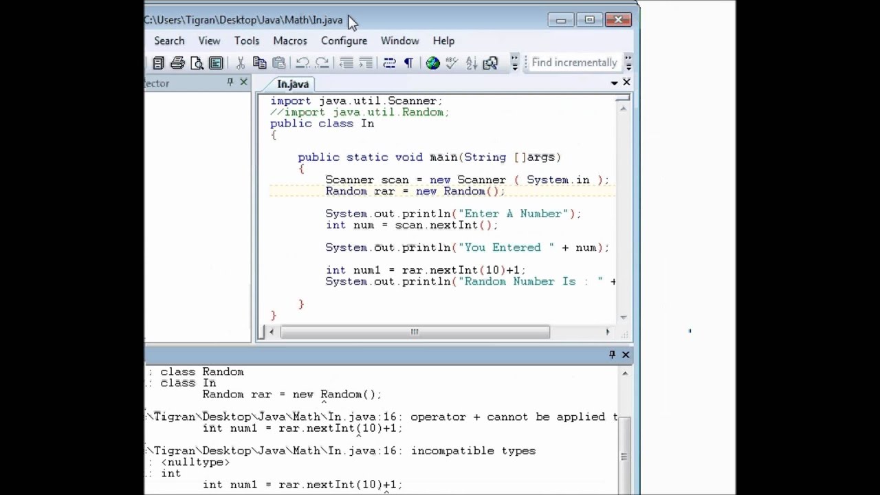 Java, Imports, Scanner, Random