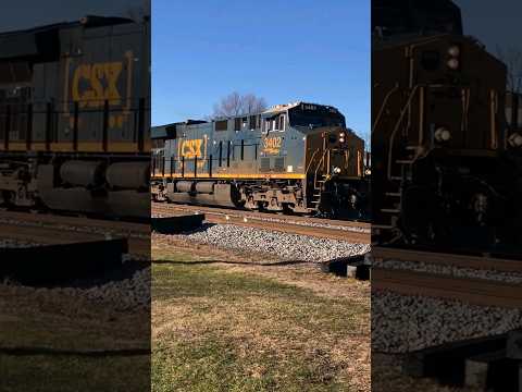 7 big CSX locomotives roll through Kenova, West Virginia. Including #5, #3030, and #3333