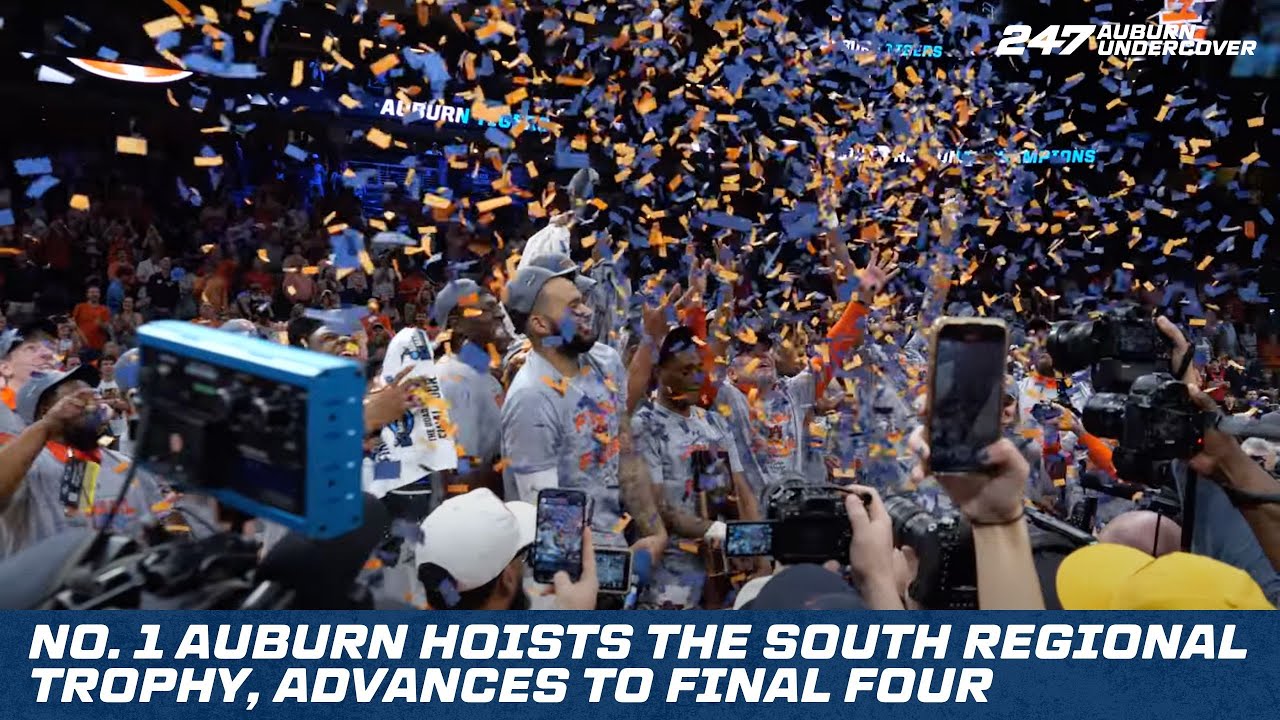 No. 1 Auburn hoists the South Regional trophy, advances to Final Four