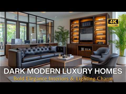 Dark-Themed Modern Luxury Homes: Bold Elegance Interiors with Statement Furniture & Lighting Charm