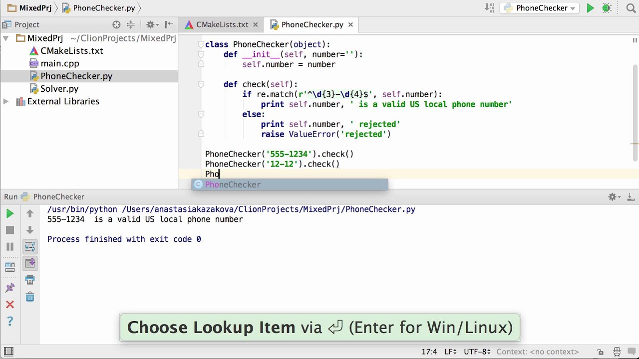 Python plugin in CLion