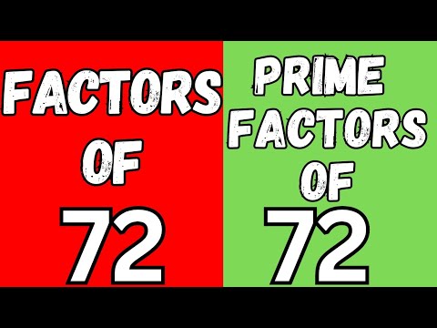 Factors of 72 using factor tree | Prime factors of 72 using factor tree | factor tree of 72