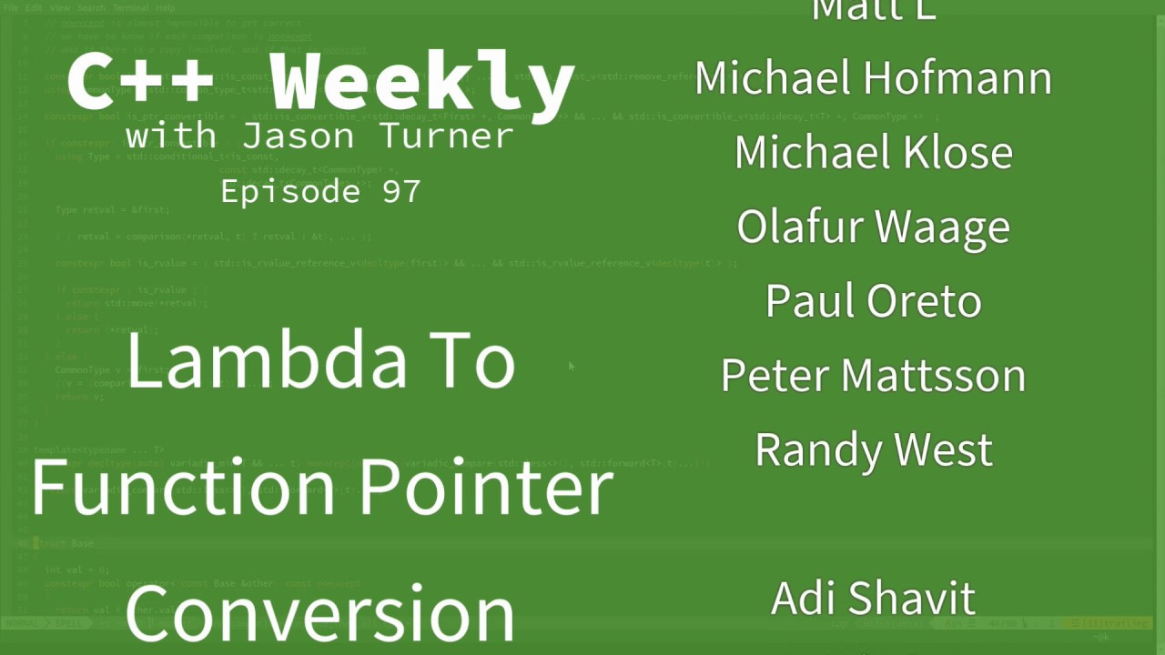 C++ Weekly - Ep 97 - Lambda To Function Pointer Conversion