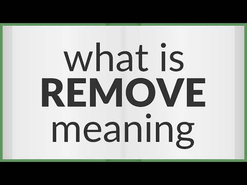 Remove | meaning of Remove