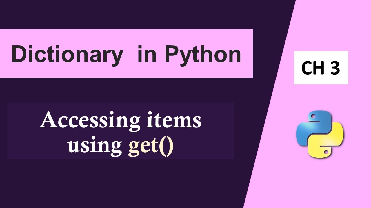get Method in Python|Dictionary in Python Tutorial|Python Dictionary Operations