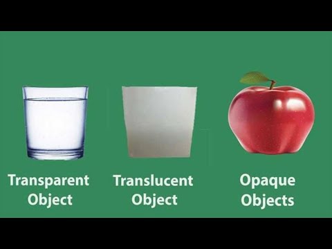 TRANSPARENT TRANSLUCENT OPAQUE OBJECTS / Science for kids
