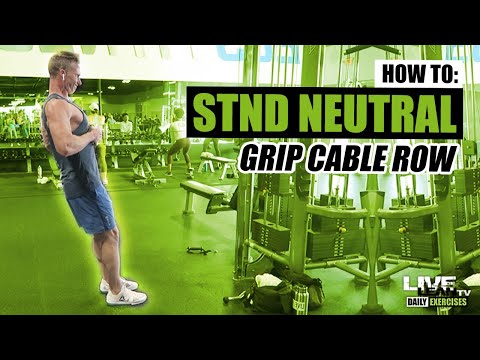 How To Do A STANDING NEUTRAL GRIP CABLE ROW | Exercise Demonstration Video and Guide