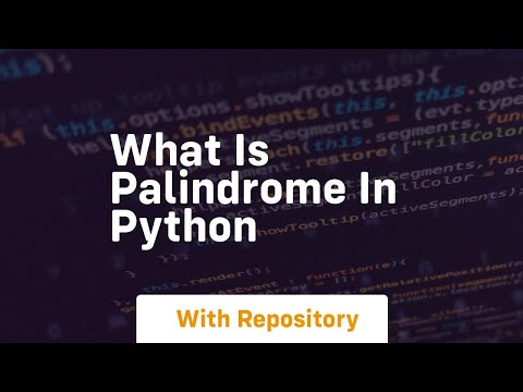 what is palindrome in python
