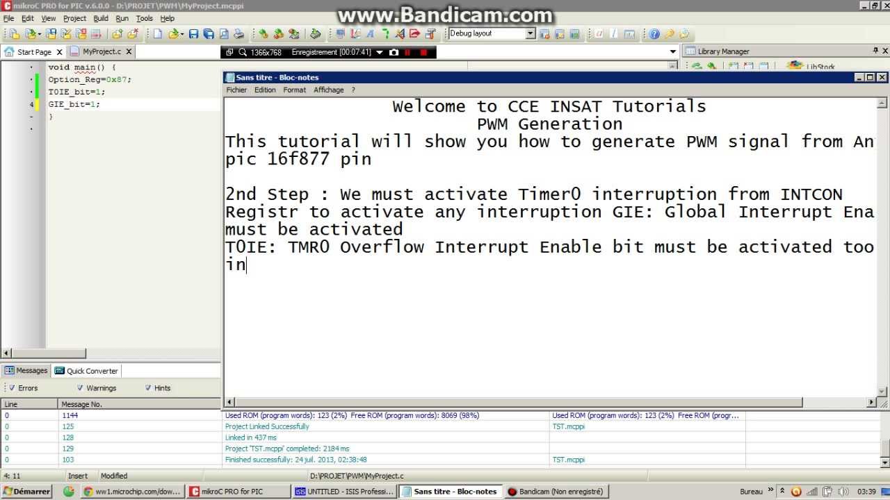 PWM generation from any pin pic16F877 part1