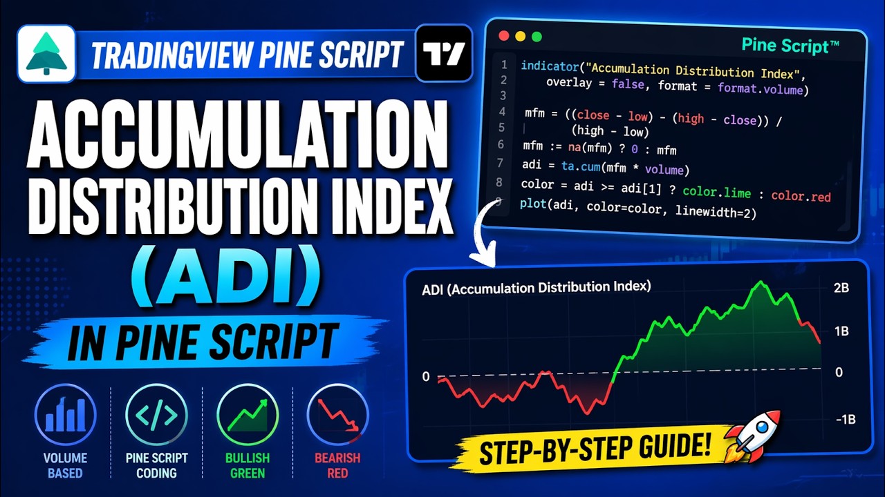 TRADING VIEW--PINE SCRIPT: ACCUMULATION DISTRIBUTION INDEX || TUTORIAL