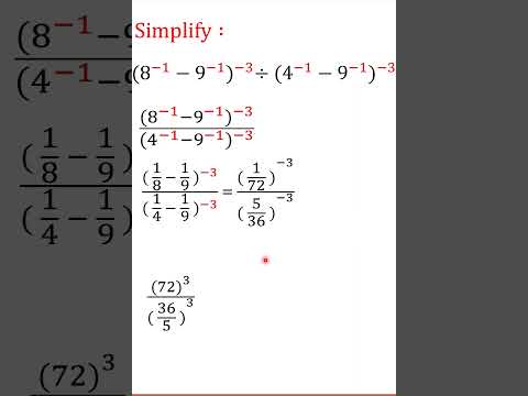 How To Simplify Negative Exponent ? #shorts #trending #simplification #algebra #shortsfeed