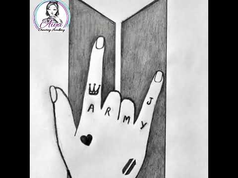 BTS Army Bomb Drawing With Pencil Sketch | BTS Pencil Sketch | BTS Pencil Drawing #shorts