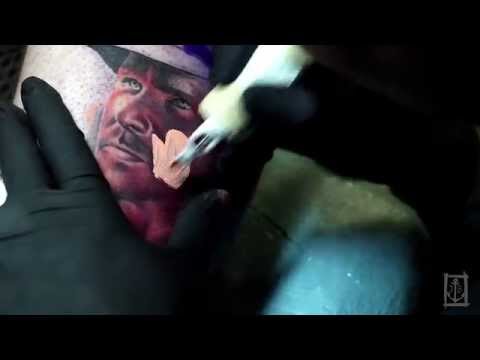 Indiana Jones Portrait Tattoo Timelapse West Coast Tattoo Parlor by Jake Beckwith