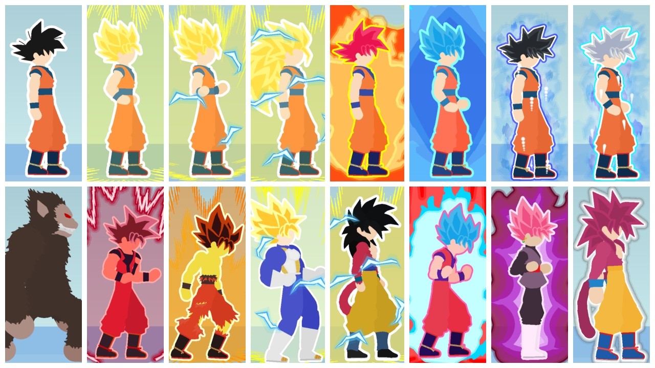 Goku ALL Transformations - Stickman Animation Dragon Ball