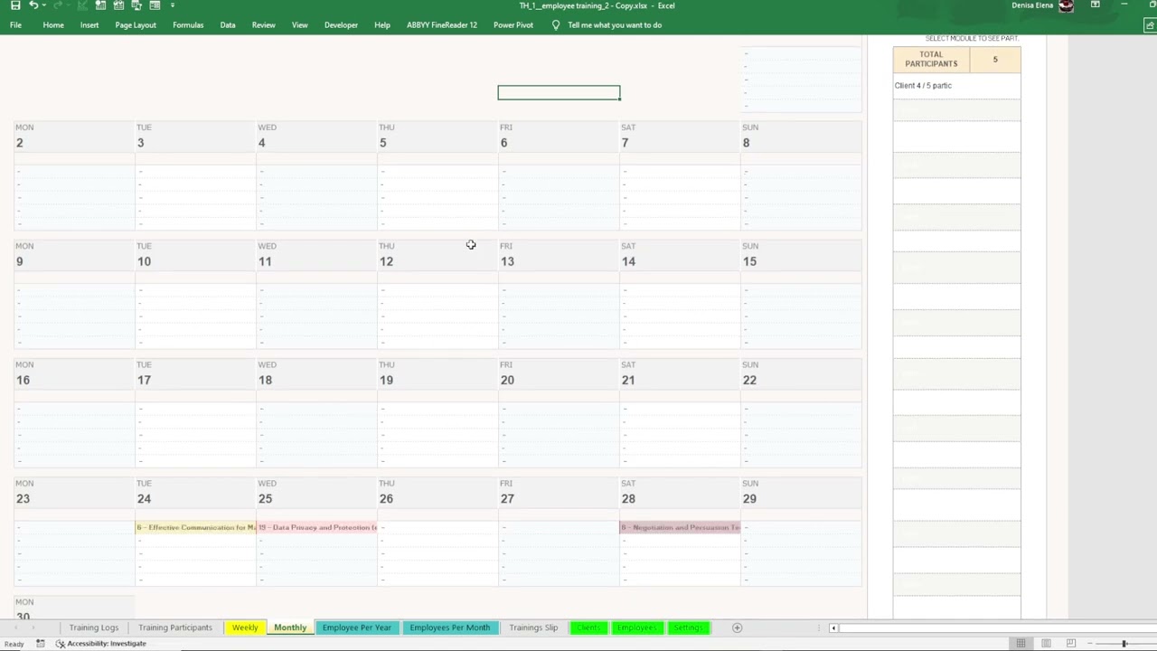 Employee Trainings Tracker Excel – Quick Overview