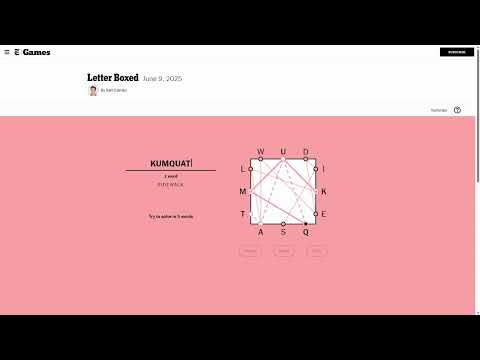 AI Solve New York Times Daily Letter Boxed Puzzle: 6/9/2025 (ASMR)