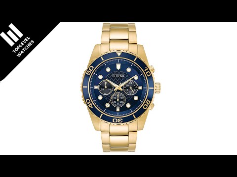 Bulova Men's 98A172 Quartz Marine Star Chronograph Blue Dial Bracelet 43mm Watch