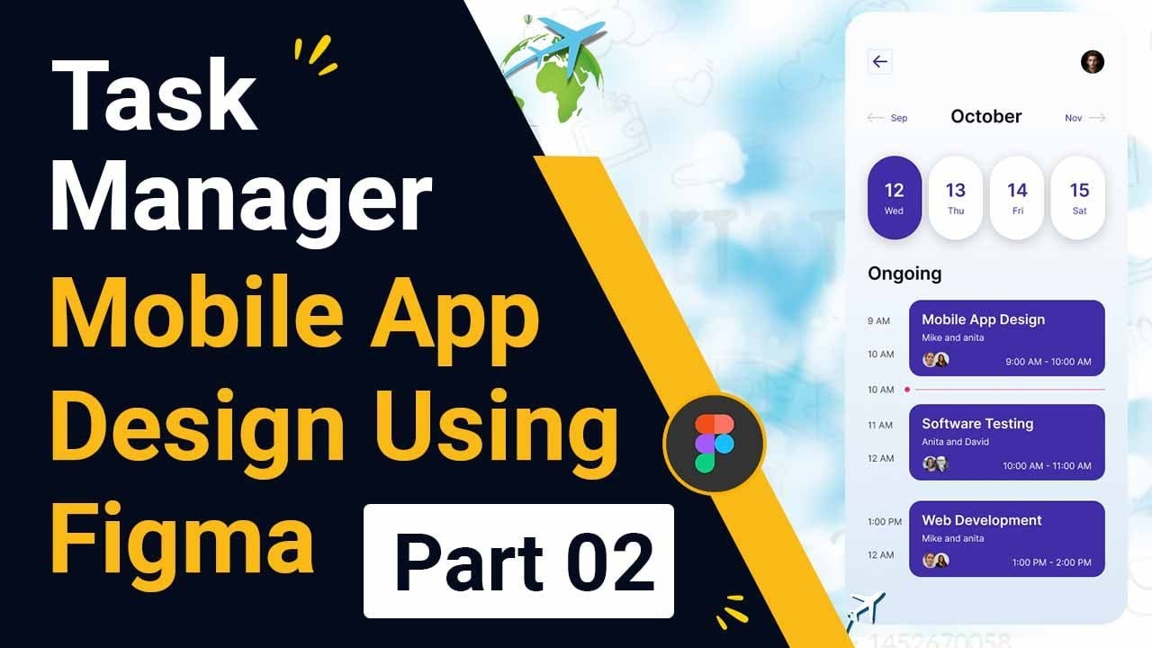Task Manager Mobile App Design Using Figma - Part 02 - Figma Prototype | Figma Tutorial #figma