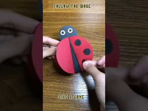 Paper crafts lady bug - Color paper crafts bugs