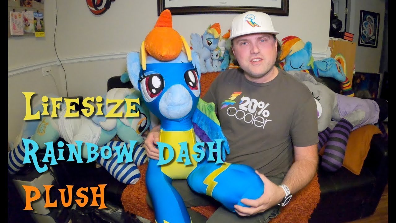 Lifesize Custom Rainbow Dash Plushie Unboxing