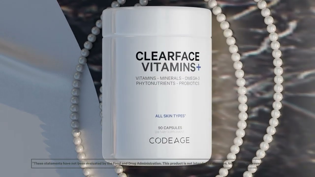 Codeage Clearface, Skin & Pimples Supplement - Multivitamins Niacin & Zinc - 90 Capsules