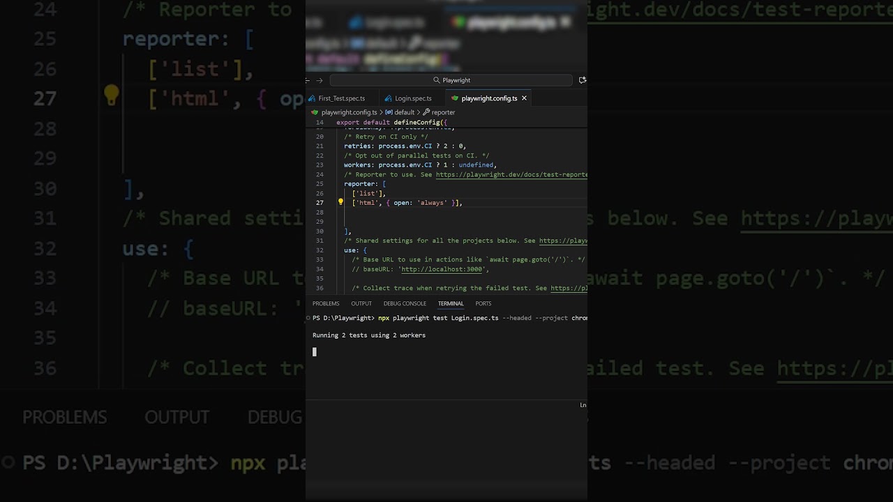 Generate HTML Test Reports in Playwright in 1 Minute #softwaretesting #sqaworld #playwright