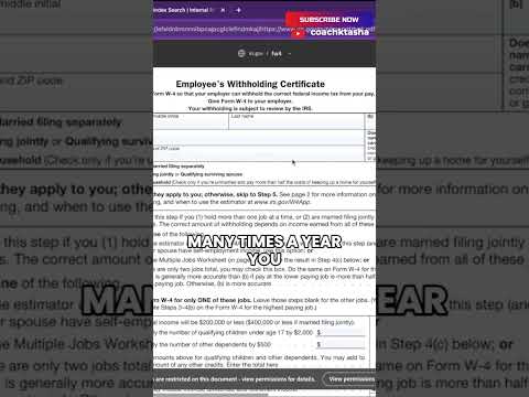 W4 Form 2024 | Single Filers | Money Tips #taxtips #taxplanning