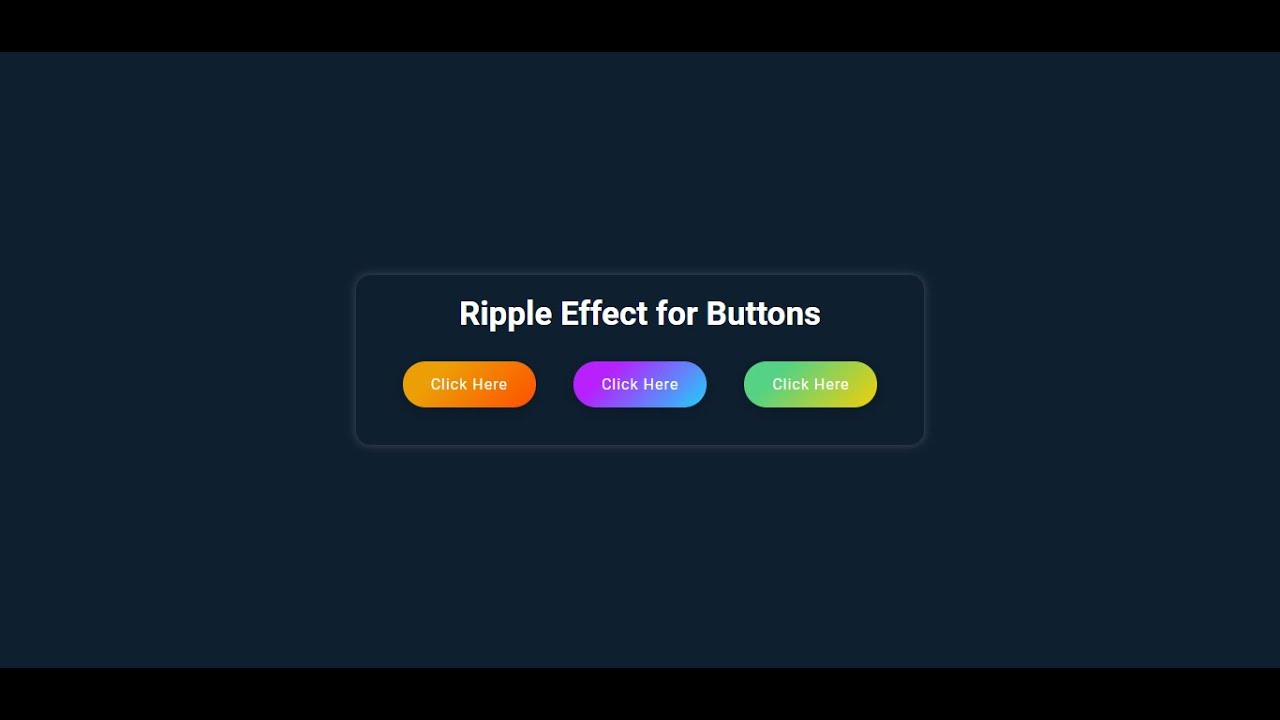 Ripple Effect For Buttons Using Html Css and Javascript | Button Ripple Effect onClick onJavascript