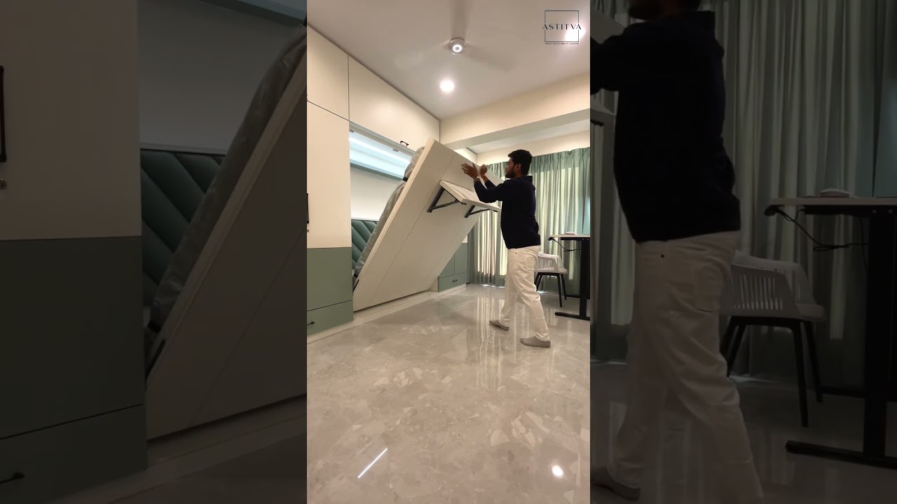 Folding bed | Murphy bed | Space saving furniture | #shorts #foldingbed