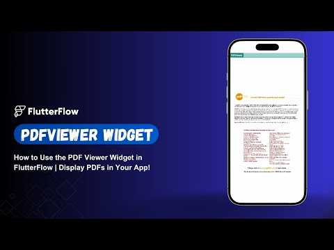 How to Use the PDF Viewer Widget in FlutterFlow | Display PDFs in Your App!
